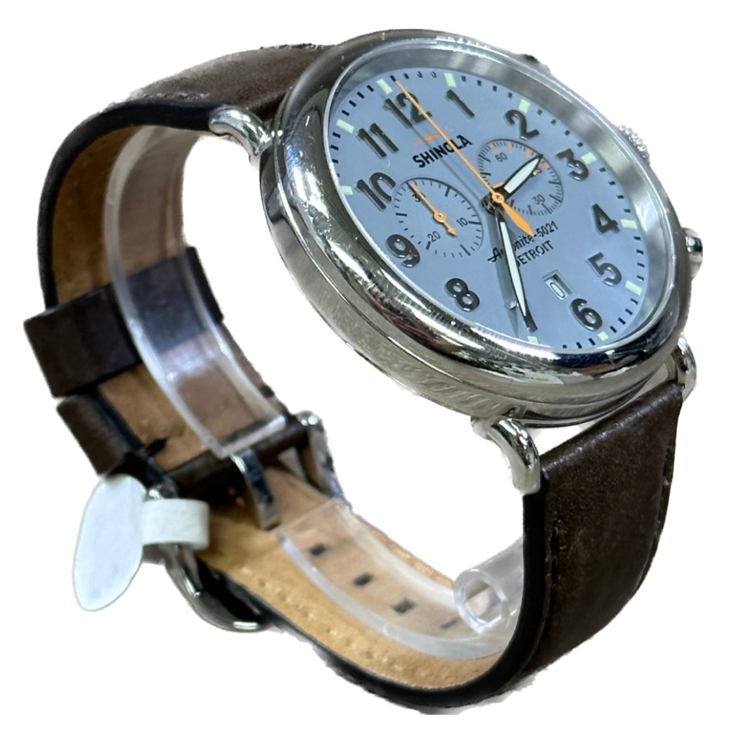 Shinola Runwell 2 Eye Chrono 47mm - Slate Blue | Chicago Pawners & Jewelers