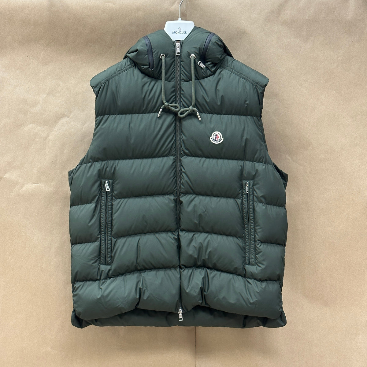 Moncler Cardamine Hooded Down Vest Green - Size 7 | Chicago Pawners ...