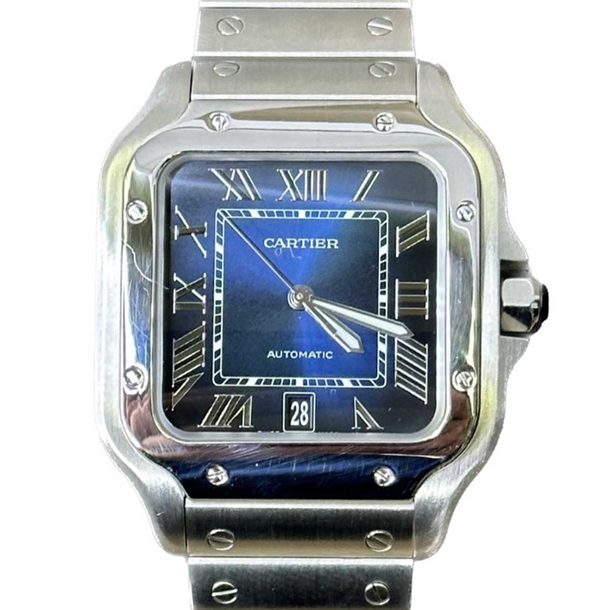 Cartier Santos de Cartier Large Blue Dial (B&P) | Chicago Pawners ...