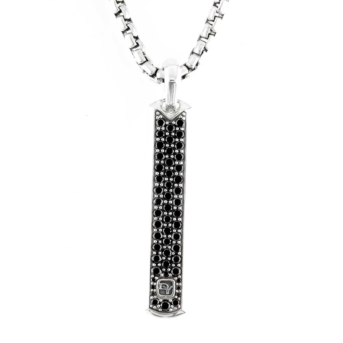 David Yurman Pave Dog Tag with Black Diamonds | Chicago Pawners & Jewelers