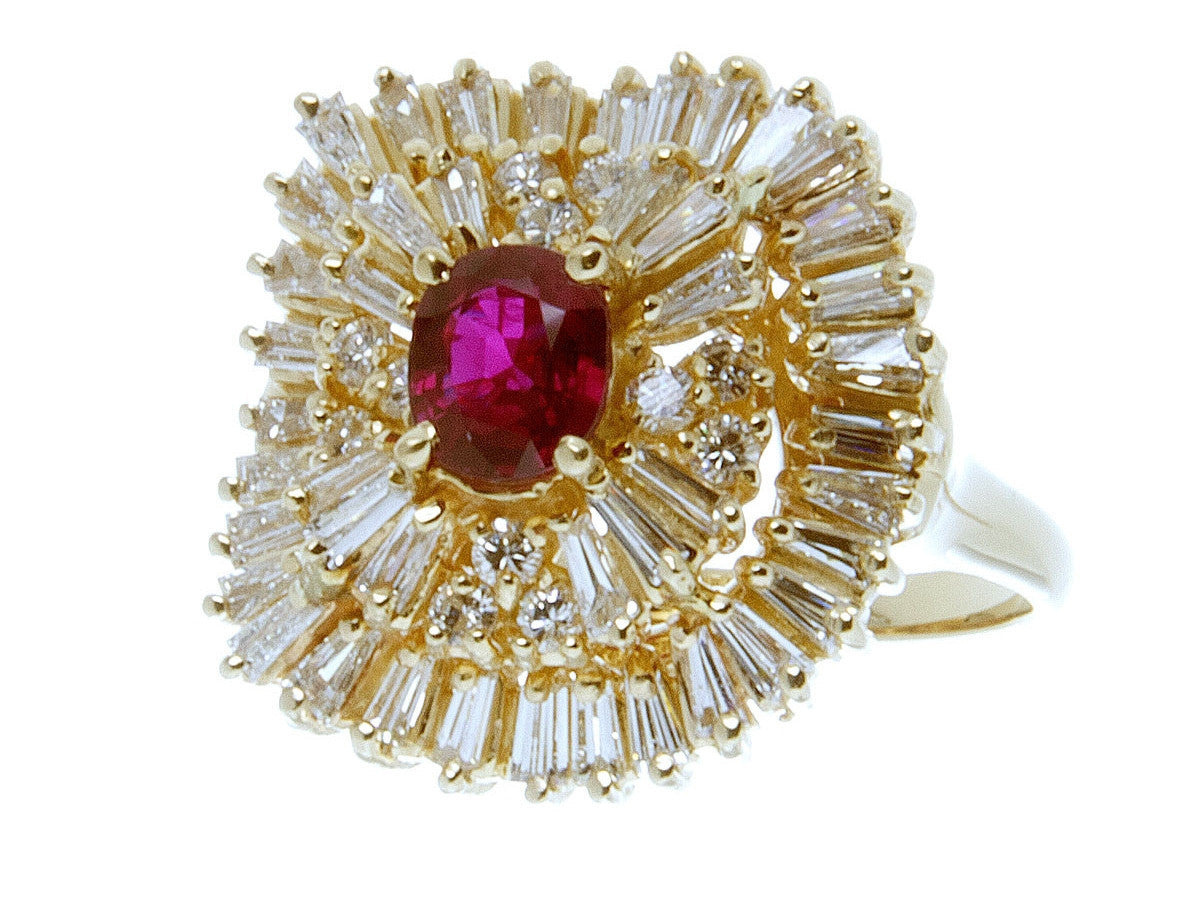 3.00ct Ruby & Diamond Ballerina Ring | Chicago Pawners & Jewelers