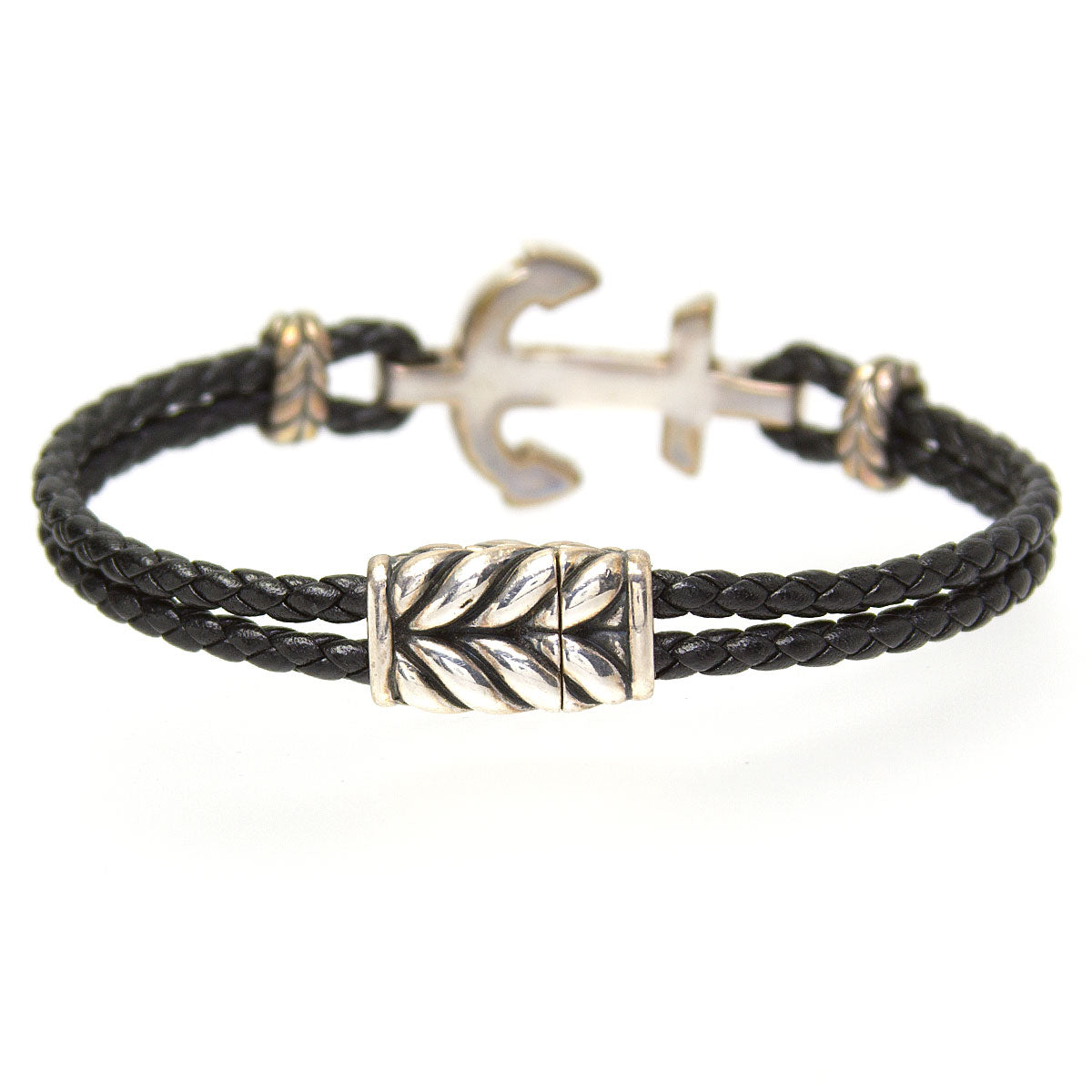 David Yurman Maritime Anchor Bracelet with Black Diamonds