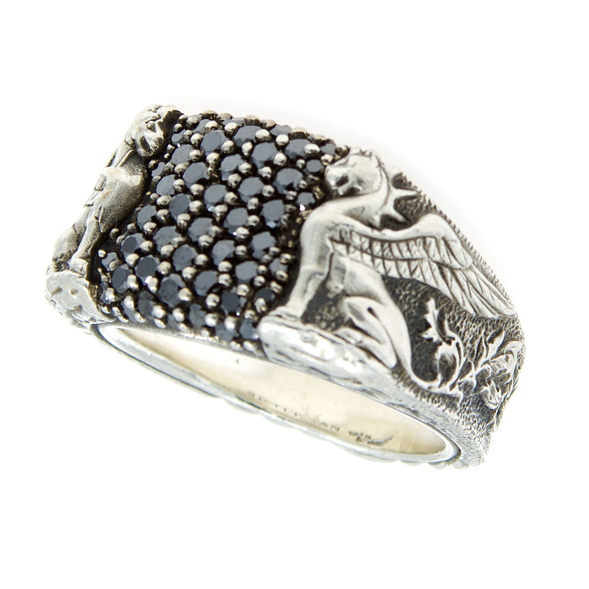 David Yurman Black Diamond Griffin Signet Ring